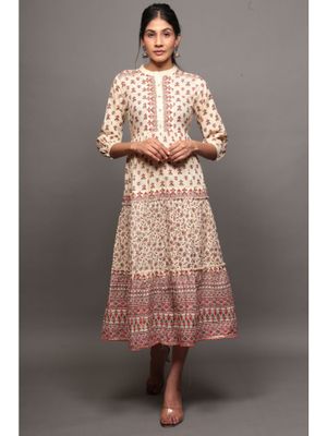 Buy Zari Jaipur Cotton Fabric Cream Kurta Online