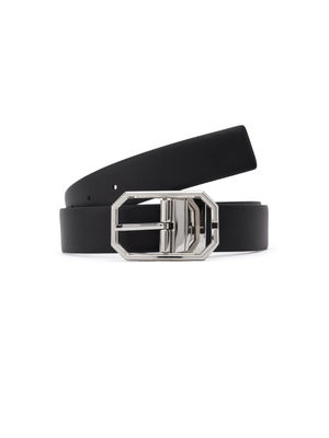 Buy Rare Rabbit Lionor Primary Black Leather Reversible Belts (30) Online
