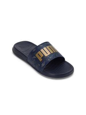 Puma Sliders : Buy Puma Logo Pop Unisex Navy Blue Sliders Online ...