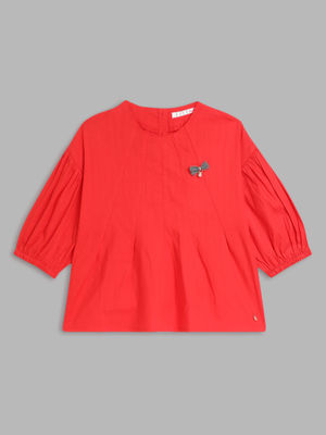 Elle Kids Tops : Buy Elle Kids Girls Red Solid Top Online | Nykaa Fashion.