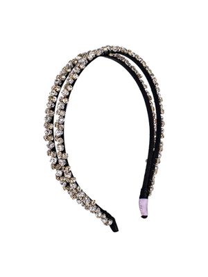 Buy Choko Elegant Stone Work Double Hairband for Girls Black Online