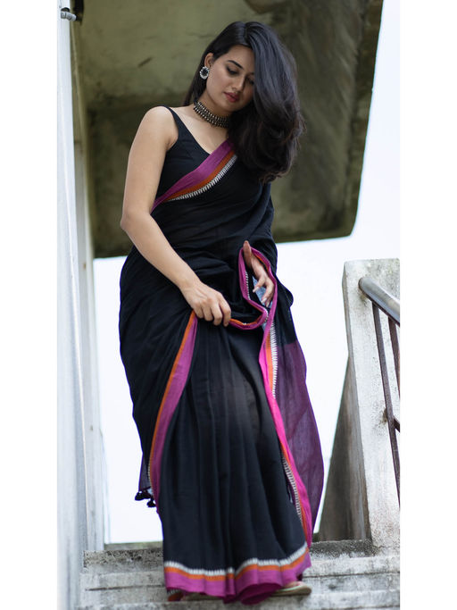 black border saree