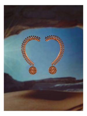 Buy Suhani Pittie Gold Plated Squiggly Earcuff with Engraved Coin Online