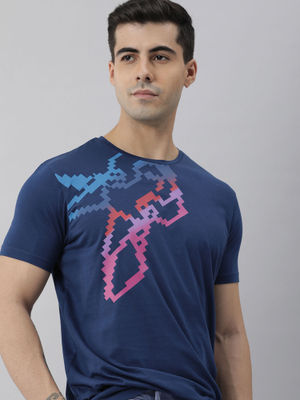 Buy Rare Rabbit Blue Casual T-Shirt Online