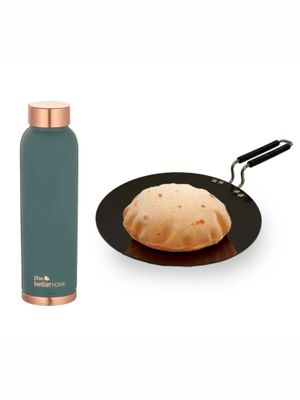 Buy The Better Home Set of 2-Copper Oreo 950ml Bottle Teal and HA Roti ...