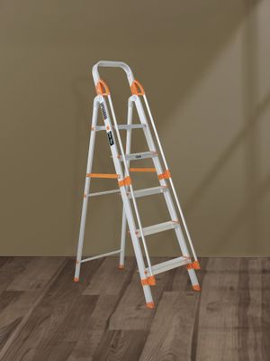 Buy Plantex Secura Aluminum Foldable 5 Step Ladder With Safe Hand Rail ...