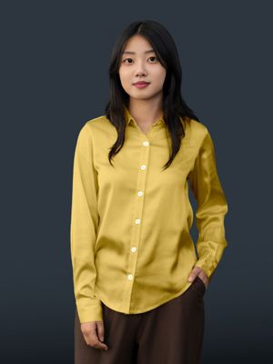 Buy Zink London Womens Solid Yellow Regular Shirt online