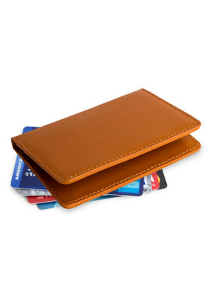 Buy Dailyobjects Tan Real Leather Card Wallet Online