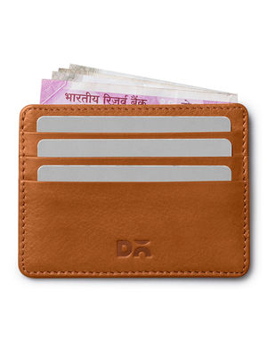 Buy Dailyobjects Tan Leather Skinny Fit Card Wallet Online