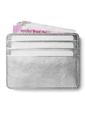 Buy Dailyobjects Silver Metallic Skinny Fit Card Wallet Online