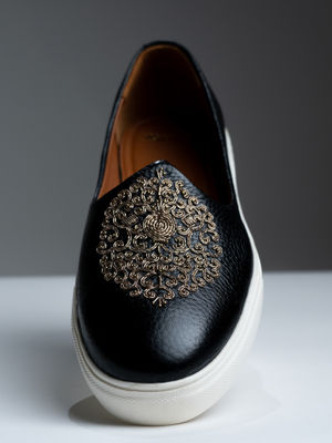 Buy Kavith Sainaani Black-gold Wedding Sneaker Online
