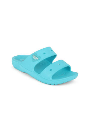 Buy Carlton London Solid Sea Blue Sliders Online