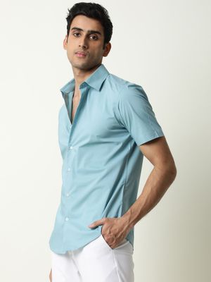 RARE RABBIT Casual Shirts : Buy Rare Rabbit Neutro Ss Blue Casual Shirt ...