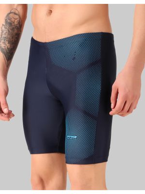 Buy Viva Swimming Navy Blue OMSJ-335 Mens Printed Swimming Jammer Online
