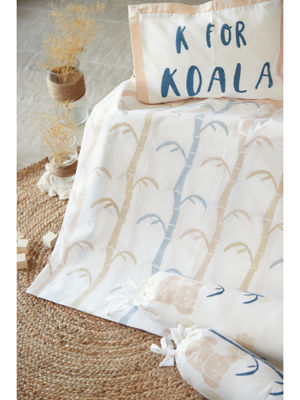 Buy Masaya White Pure Cotton Cot Sheet Koala Print Online
