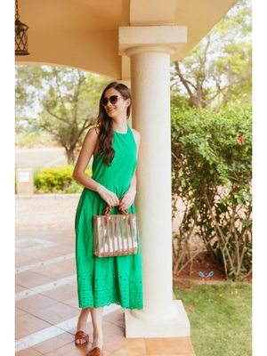 Buy RUIAAN Womens Bonita Verdel Green Midi Dresses Online
