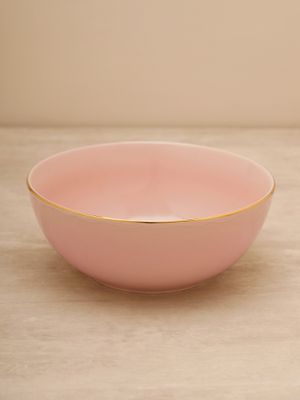 Buy Pure Home + Living Pink Porcelain Serving Bowl with Gold Rim Online