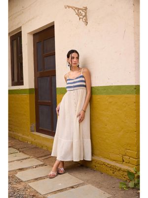 Buy The Clothing Factory Women Cotton Blue Comfortable Maxi Dress (XS ...