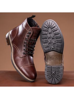 Buy Red Tape Mens Solid Bordo Ankle Length Boots Online