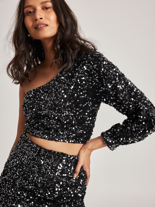 Buy Stylish Black Sequin Tops Collection At Best Prices Online