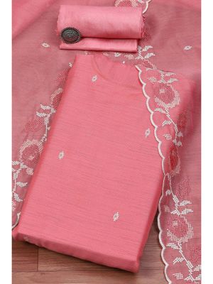 Buy Biba Women Cotton Blend Printed Unstitched Suit - Pink (Set of 3 ...