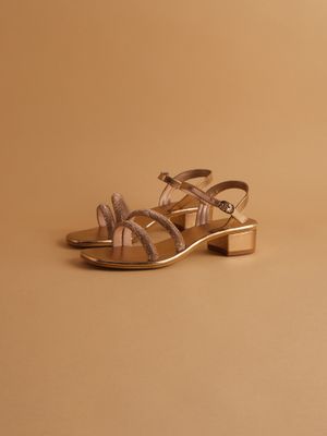 Eridani Heels : Buy Eridani Embellished Rosegold Mabel Heels Online ...