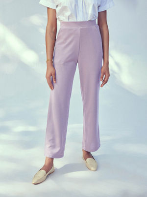 Buy The Label Life Purple Knit High Waisted Pant Online