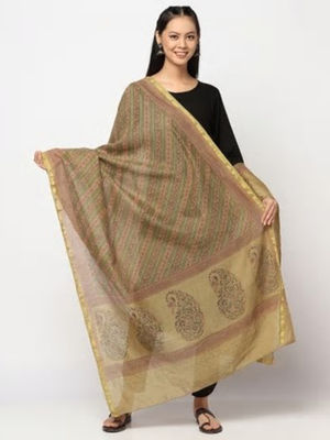 Buy Fabindia Cotton Silk Hand Block Print Dupatta Online