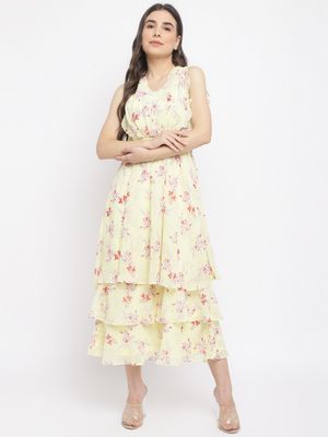 Buy Latin Quarters Multi-Color Cap Sleeve Printed Polyester Dress Online