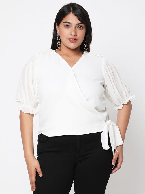 Buy Stylish White Georgette Tops Collection At Best Prices Online