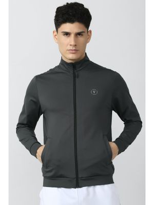 Buy Van Heusen Solid Grey Jacket Online