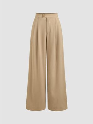 Buy Cider Striped High Waist Wide Leg Pants Online