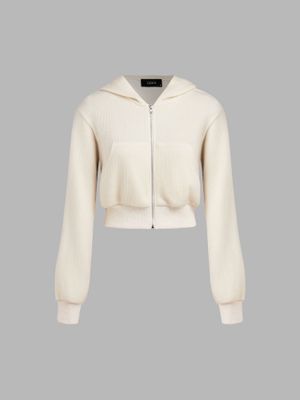 Buy Cider Knit Fabric Solid Zipper Hoodie Online