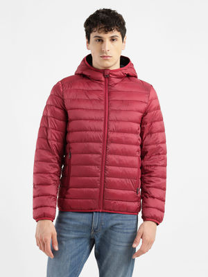 Buy Levi's Men Solid Red Hooded Jacket Online