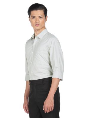Arrow Formal Shirts : Buy Arrow Men Light Grey Mitered Cuff Textured ...