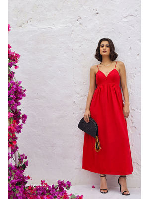 Buy AlterEGO Nancy (Red) The Day to Night Maxi Dress Online