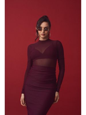 Buy LABEL FROW Maroon Burgundy Crop Top (XS) Online