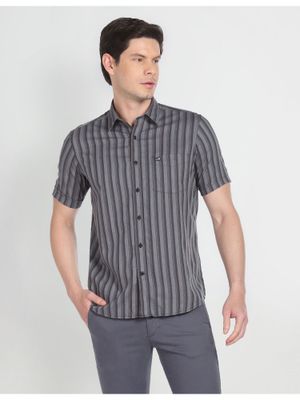 Buy Arrow Sports Point Collar Vertical Stripe Casual Shirt Online