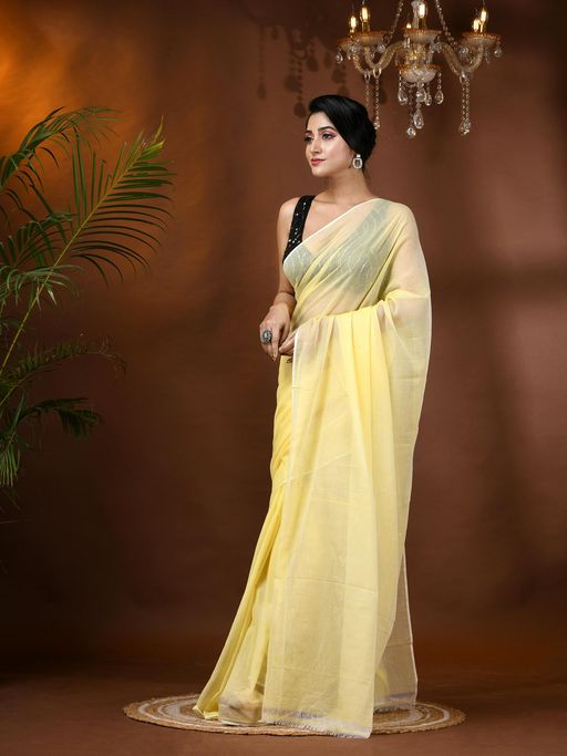 fancy yellow saree
