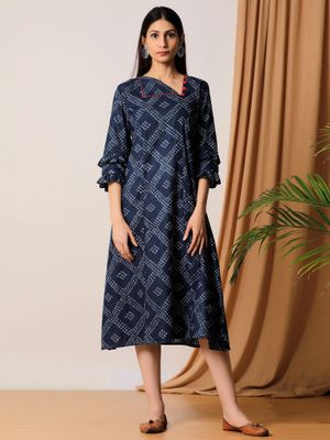 EMPRESS PITARA Ethnic Dresses : Buy EMPRESS PITARA Aisha Indigo Printed ...