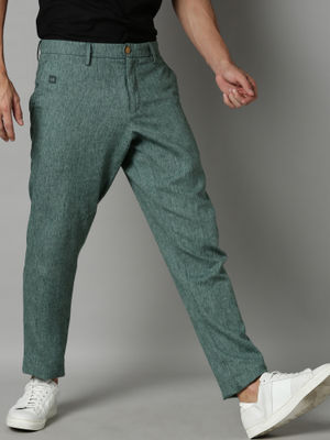 RARE RABBIT Casual Trousers : Buy RARE RABBIT Green Textured Casual ...
