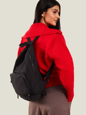 Buy Accessorize London Women Black Packable Travel Rucksack In Recycled ...