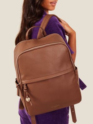 Buy Accessorize London Women Tan Zip Around Backpack Online