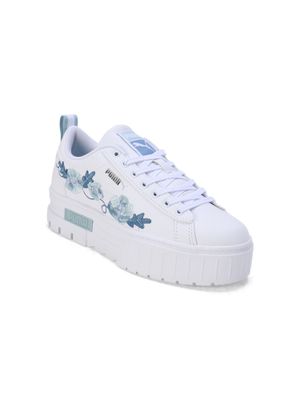 Buy Puma Mayze Embroidery Jr Girls White Sneakers Online