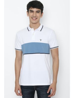 Buy American Eagle Men White Colorblock Pique Polo T-Shirt Online