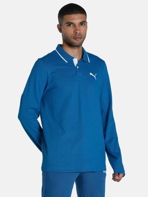 Buy Puma Long Sleeve Men Blue Polo T-shirt Online