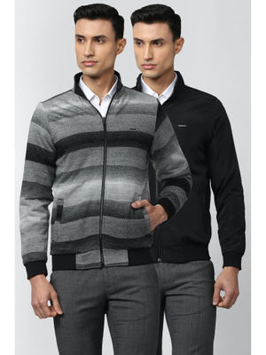 Buy Van Heusen Colorblock Black Reversible Jacket for Men Online