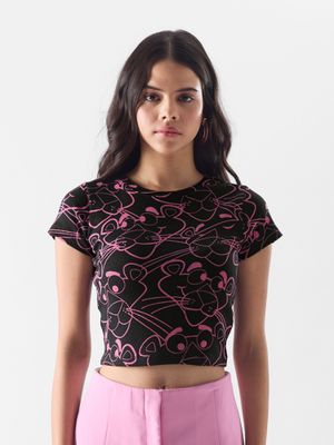Buy The Souled Store Official Pink Panther: Faces Cropped Tops for ...