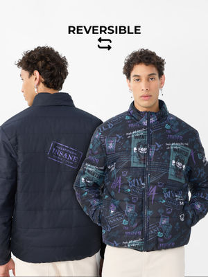 Buy The Souled Store Official Joker Insane Men Reversible Puffer Jacket ...