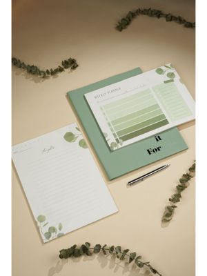 Buy Writenery Eucalyptus Weekly Planner Notepad with Folder Combo Online